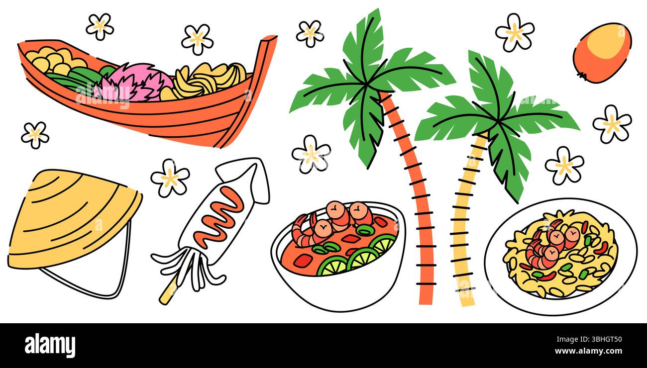 Southeast asian meal Stock Vector Images - Alamy