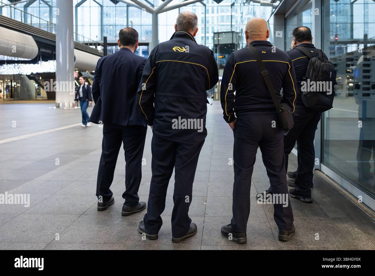 DEN HAAG - NS employees at The Hague Central Station during a strike by ...