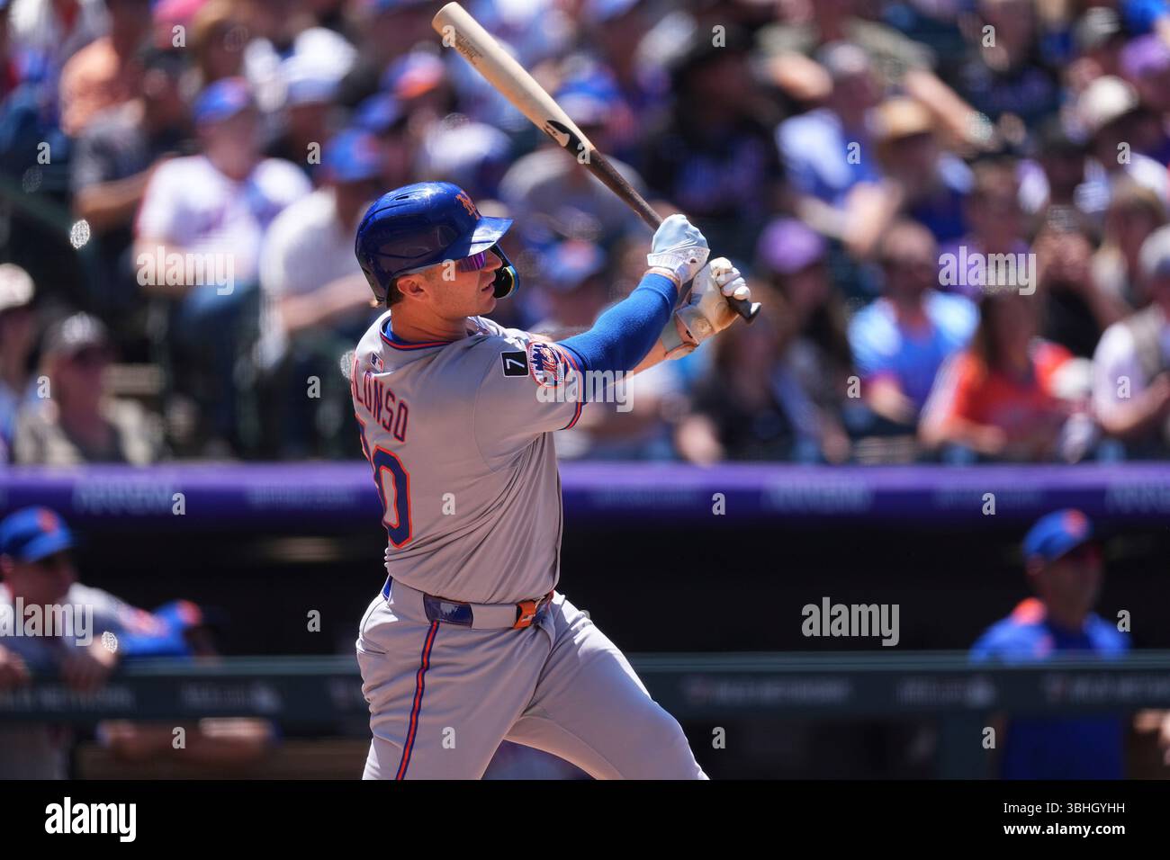 New York Mets first baseman Pete Alonso (20) in the third inning of a ...