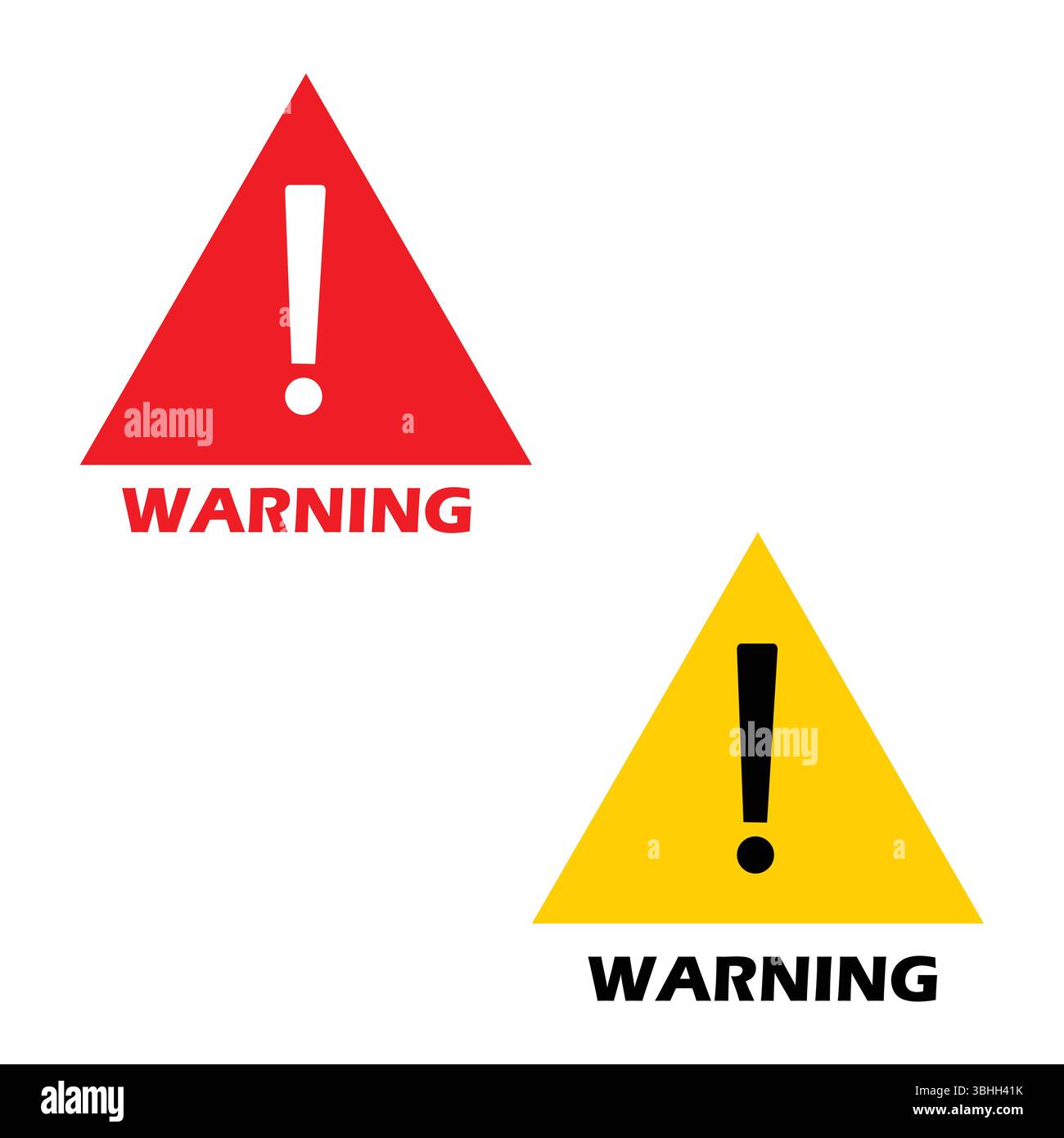 yellow warning signs Danger or caution sign Symbols danger and warning signs. red and yellow ...
