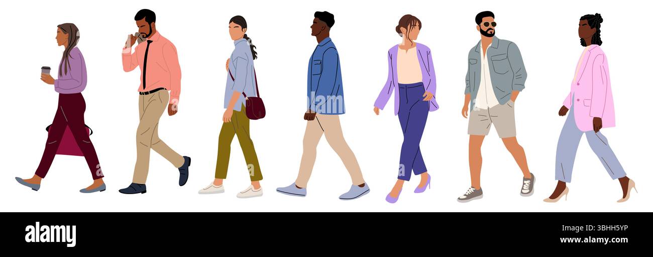 Inclusive group walk Stock Vector Images - Alamy