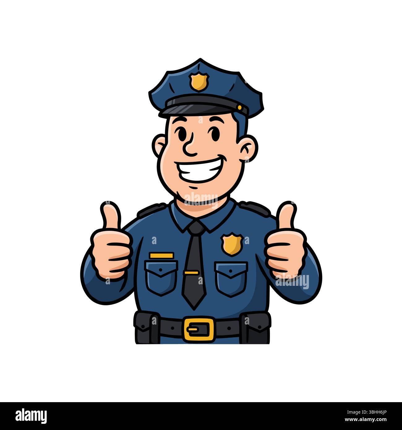 Happy policeman cartoon character with smiling ang thumbs up Stock ...