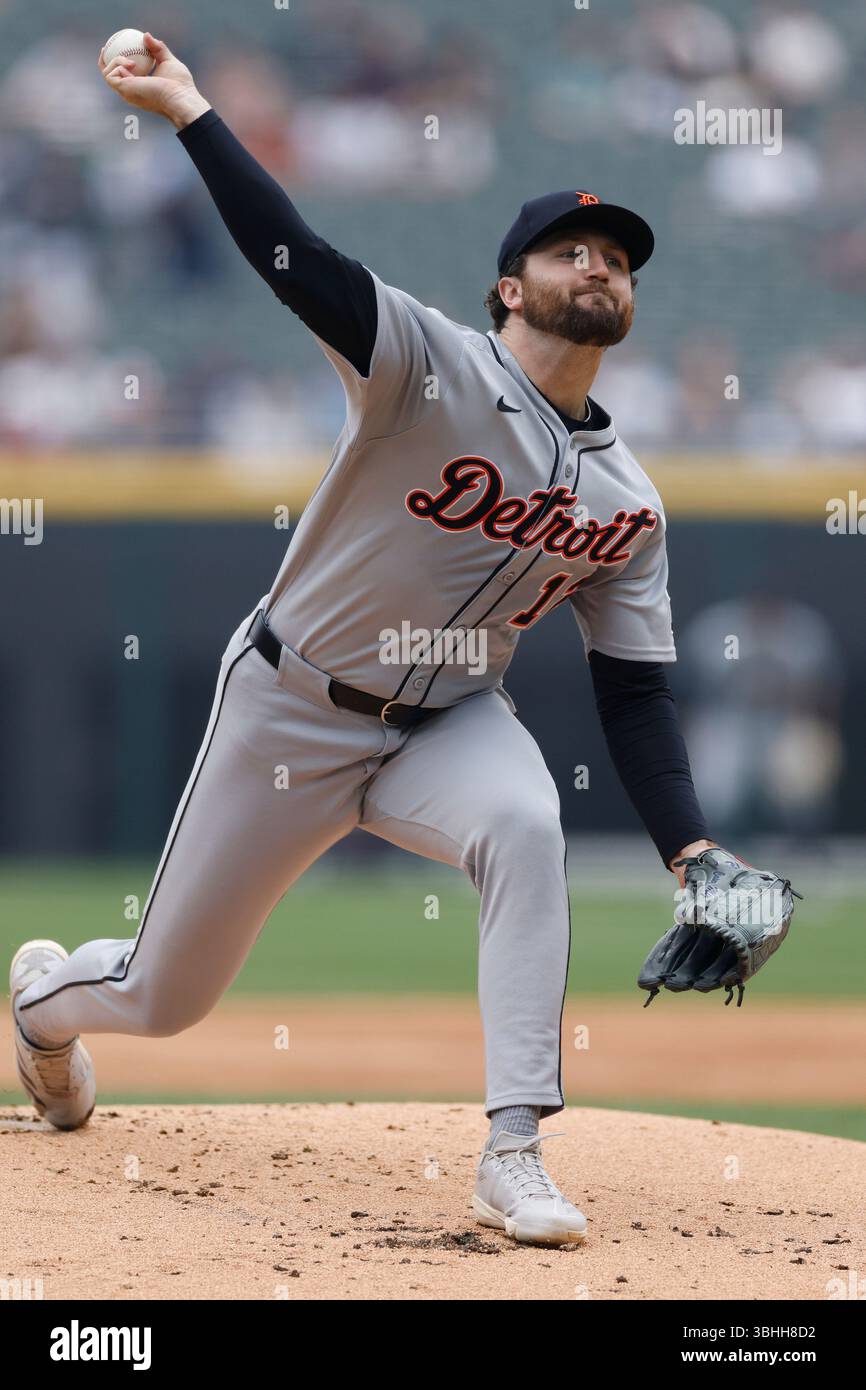 CHICAGO, IL - JUNE 05: Detroit Tigers pitcher Casey Mize #12 delivers a ...