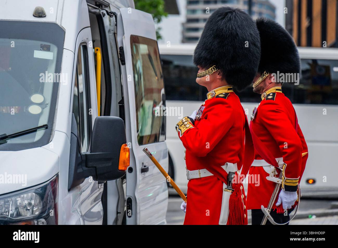 London, UK. 10th June, 2025. Final checks - The Coldstream Guards in ...