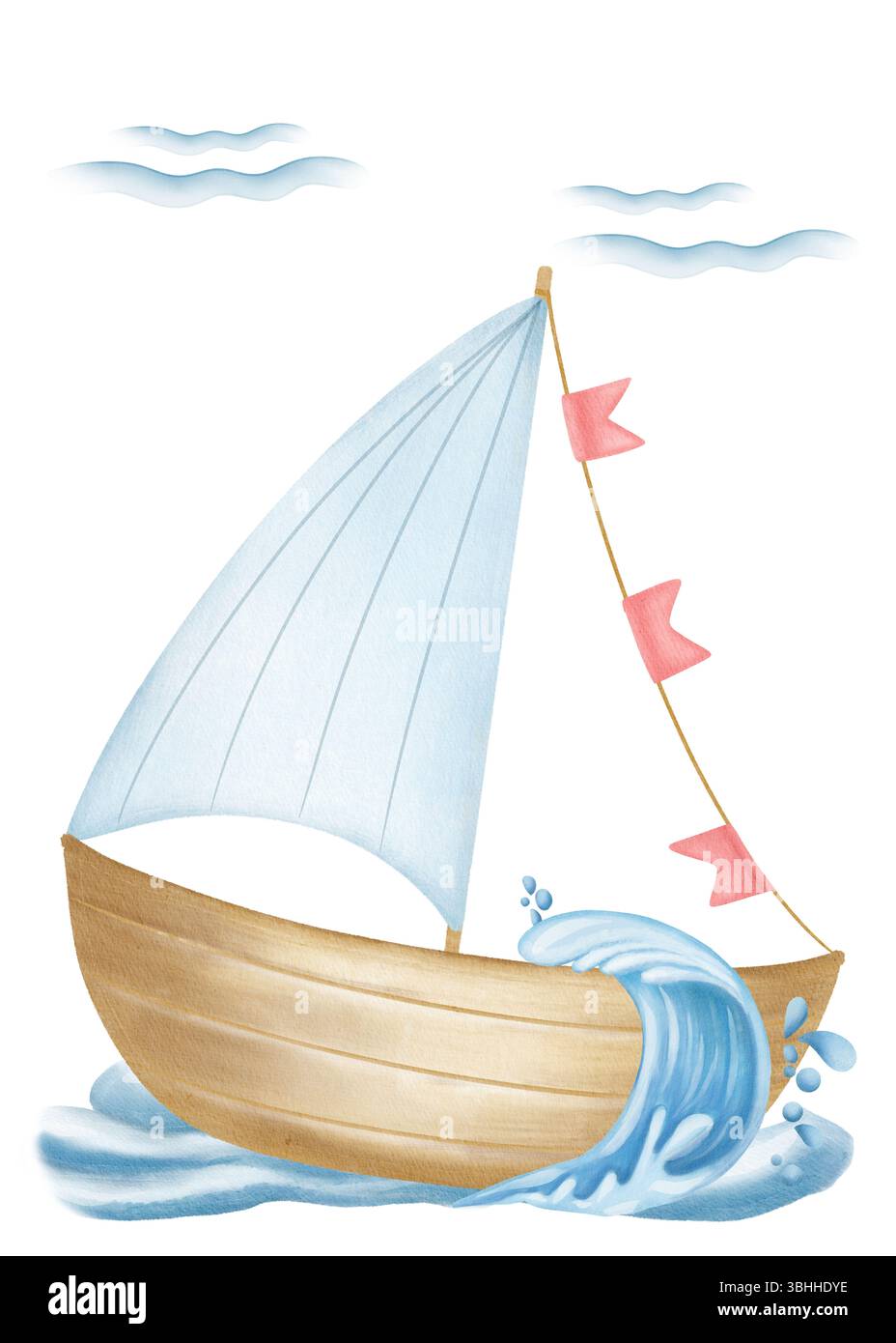 Small sailboat on sea Cut Out Stock Images & Pictures - Alamy