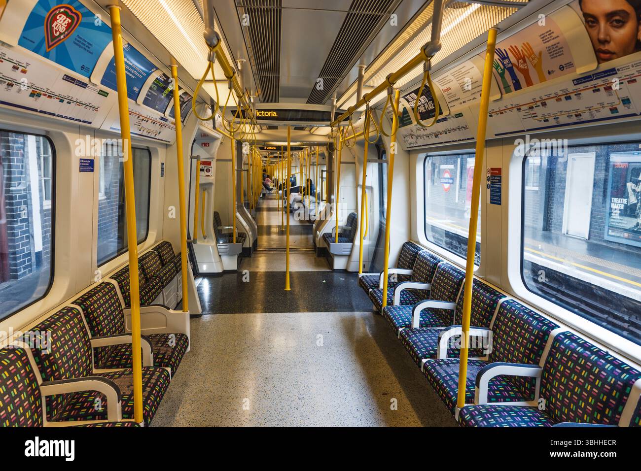 Inside View of London Tube Train Carriage. London, UK, 7 April 2024 ...