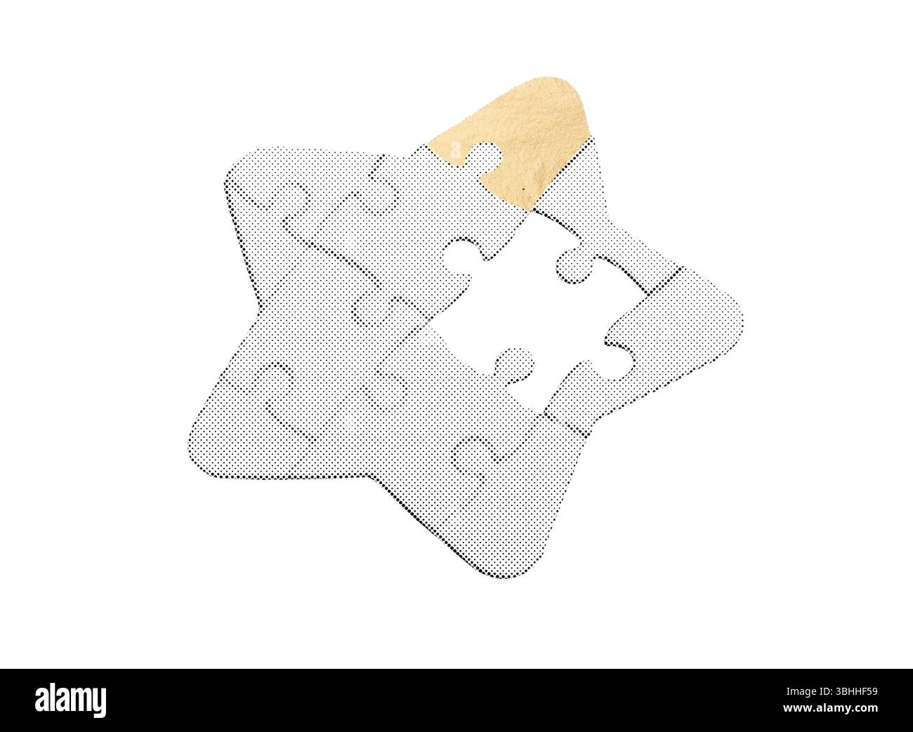 Golden star puzzle piece symbolizing achievement, success, and ...