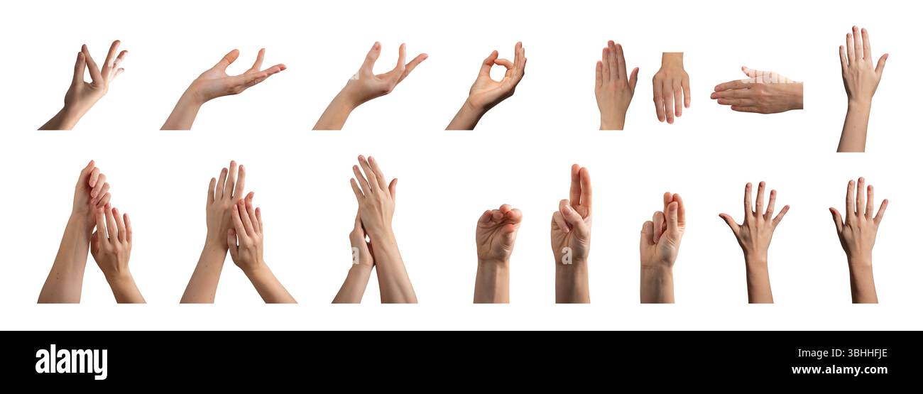 Hand gestures in different Cut Out Stock Images & Pictures - Alamy