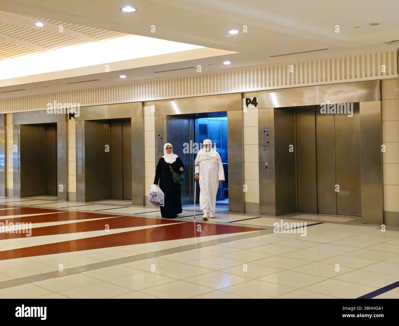 Mecca, Saudi Arabia, June 25 2024: The elevators area inside the ...