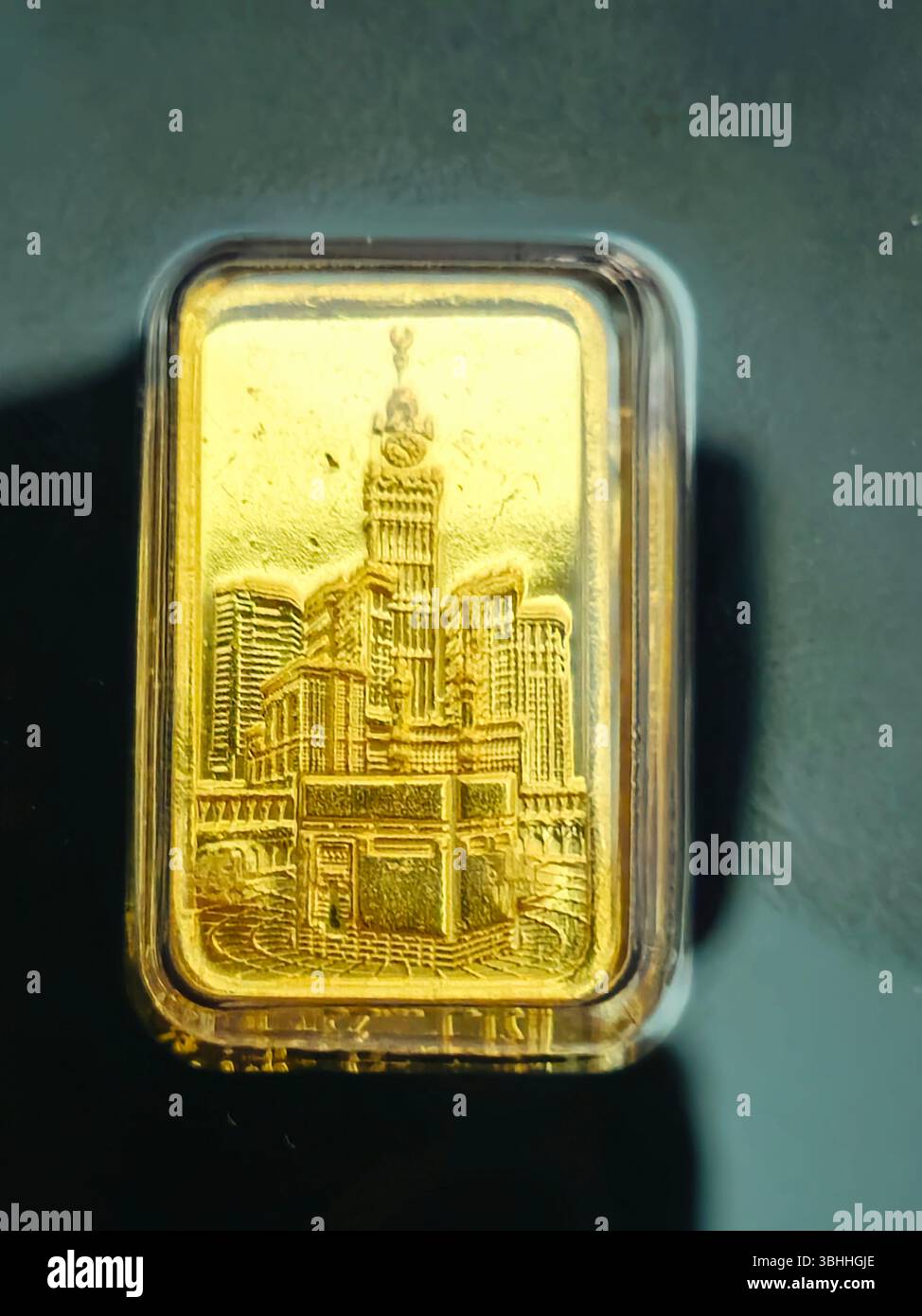 Cairo, Egypt, May 12 2025: Kaaba and The clock towers of Makkah on 24K ...
