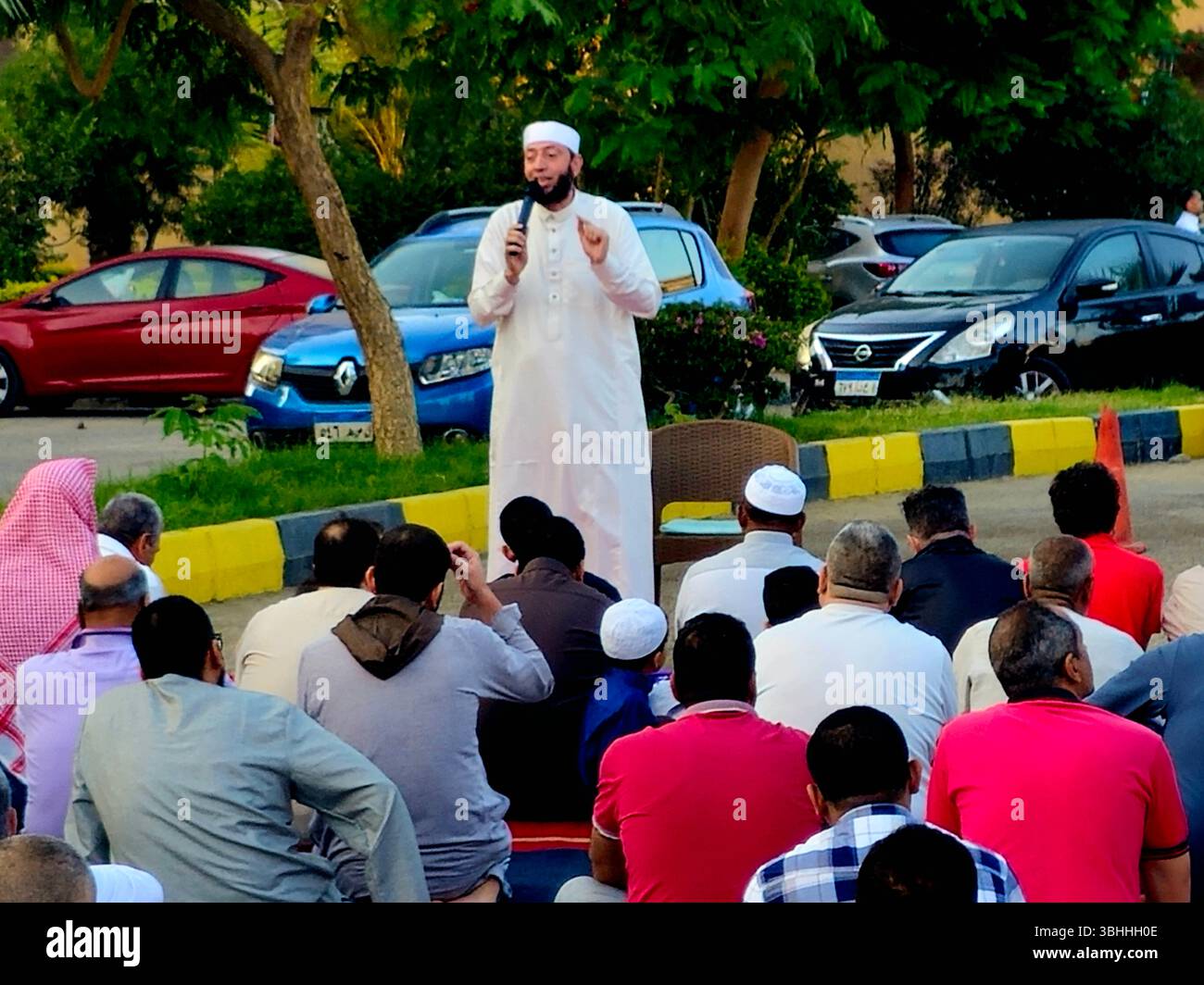 Cairo, Egypt, June 6 2025: The mosque preacher Imam performs Eid al ...