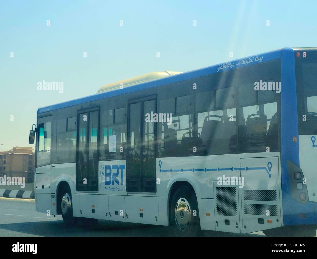 Cairo, Egypt, June 7 2025: The Bus Rapid Transit (BRT) project is being ...