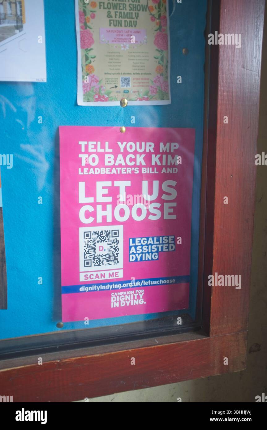 Poster encouraging people to lobby their MPs for assisted dying Stock ...