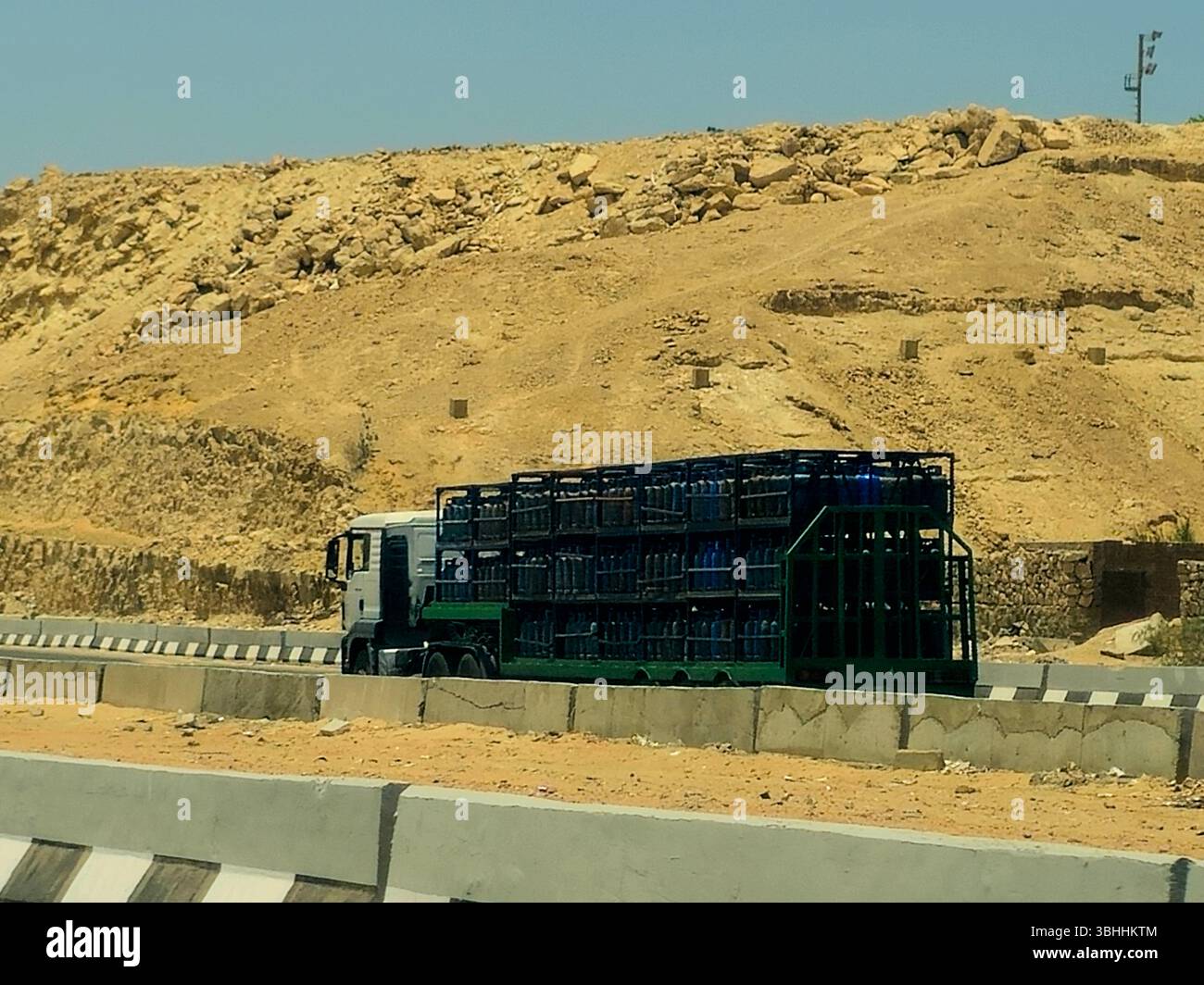 Cairo, Egypt, June 8 2025: A transportation heavy truck lorry with gas ...