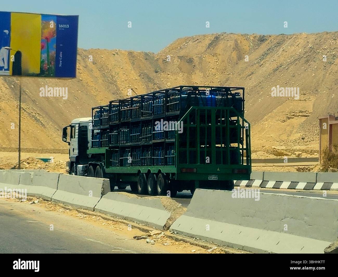 Cairo, Egypt, June 8 2025: A transportation heavy truck lorry with gas ...