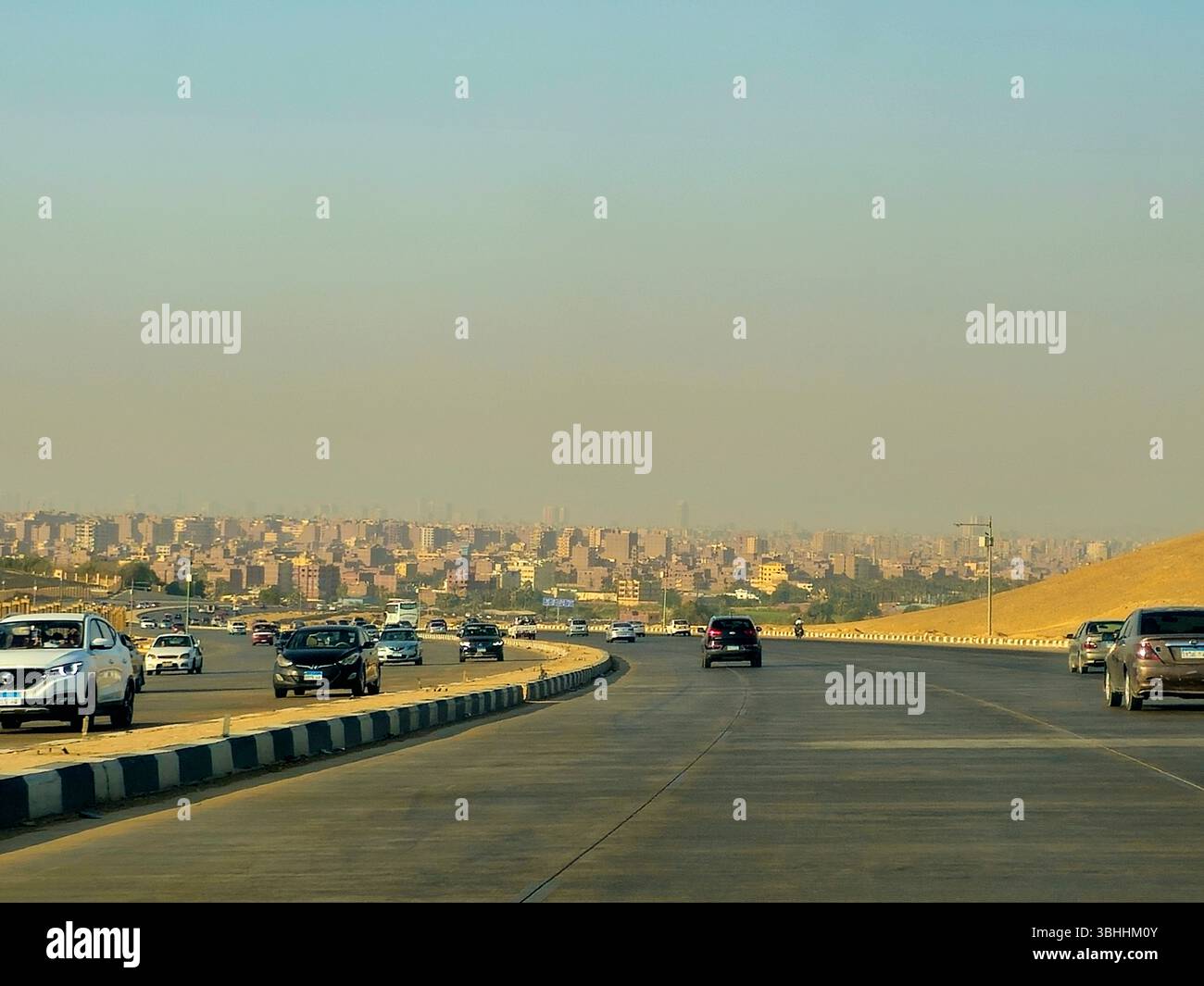 Giza, Egypt, June 8 2025: The tourist route road in Giza, saves time ...