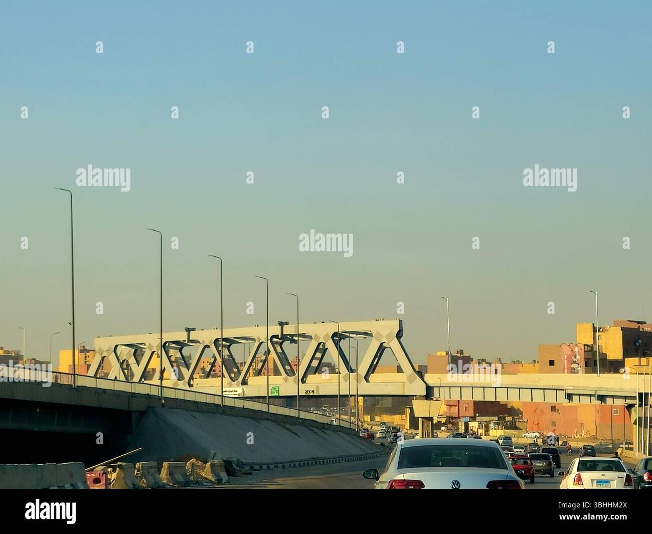 Giza, Egypt, June 8 2025: a new metal bridge crossing over the ring ...