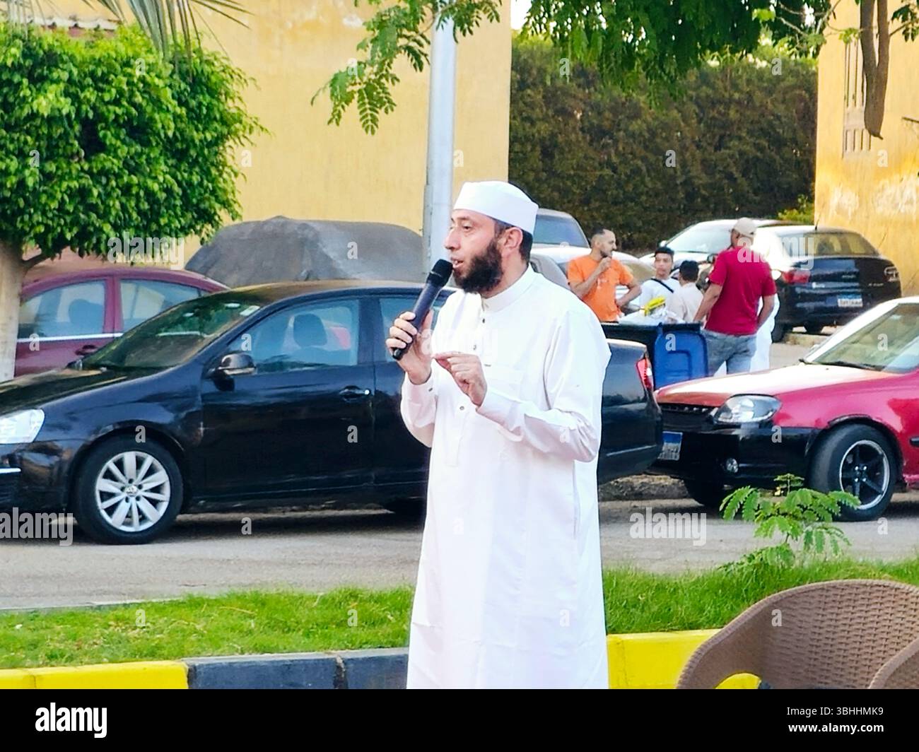 Cairo, Egypt, June 6 2025: The mosque preacher Imam performs Eid al ...