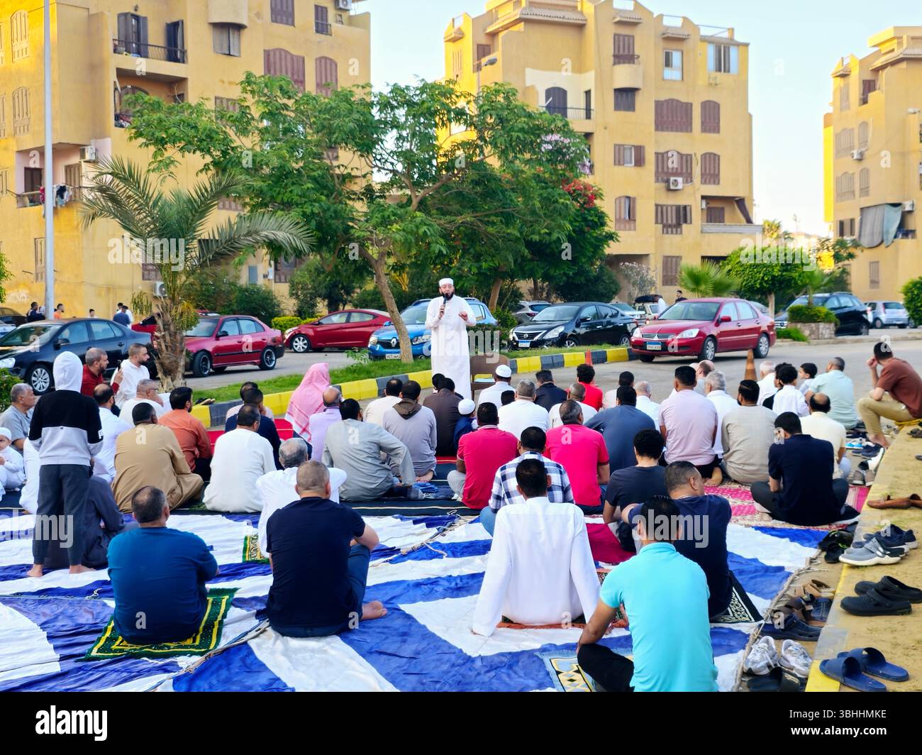 Cairo, Egypt, June 6 2025: The mosque preacher Imam performs Eid al ...