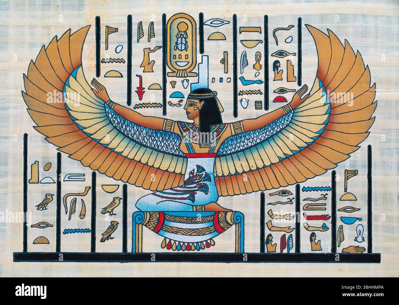Egyptian Gods on Papyrus (modern replica Stock Photo - Alamy