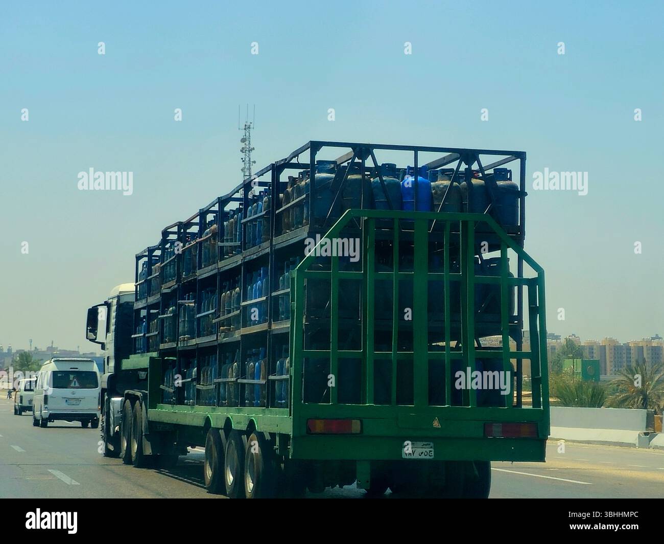 Cairo, Egypt, June 8 2025: A transportation heavy truck lorry with gas ...