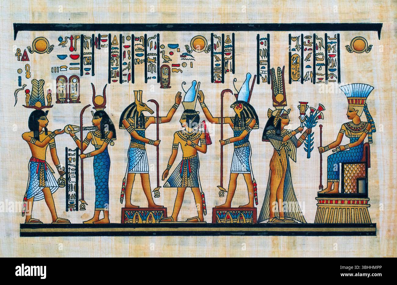Egyptian Gods on Papyrus (modern replica Stock Photo - Alamy