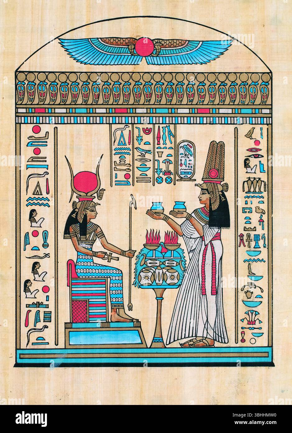 Egyptian Gods on Papyrus (modern replica Stock Photo - Alamy