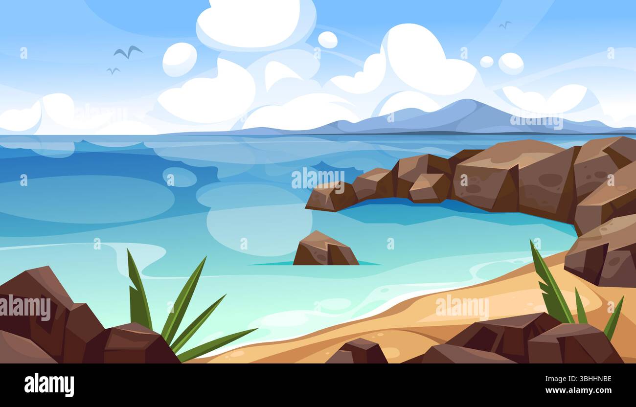Ocean water in rocky Stock Vector Images - Alamy