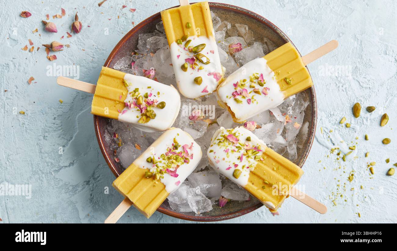 Pistachio saffron ice cream – a gourmet frozen dessert with Middle ...