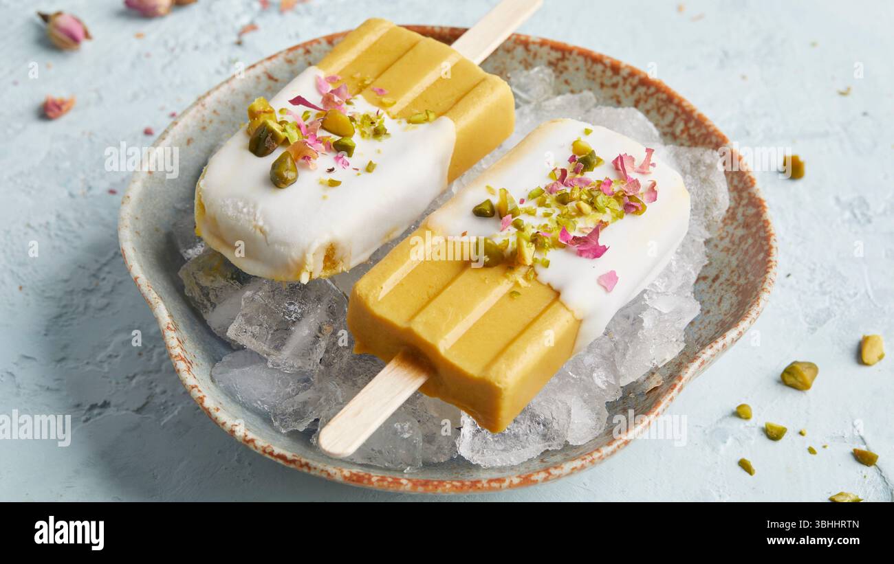 Pistachio saffron ice cream – a gourmet frozen dessert with Middle ...