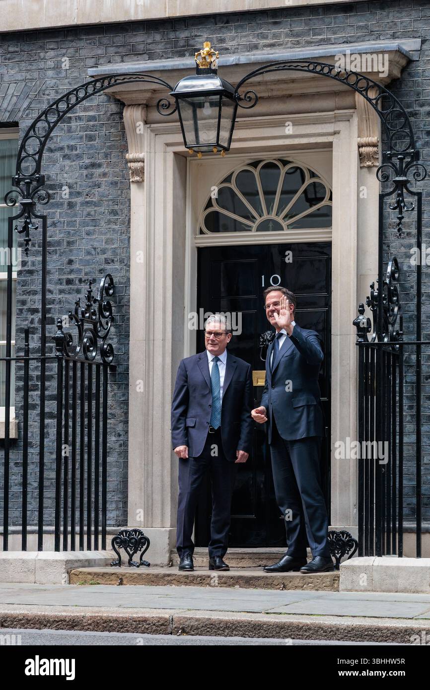 London, UK. 9th June, 2025. NATO Secretary General Mark Rutte waves as ...