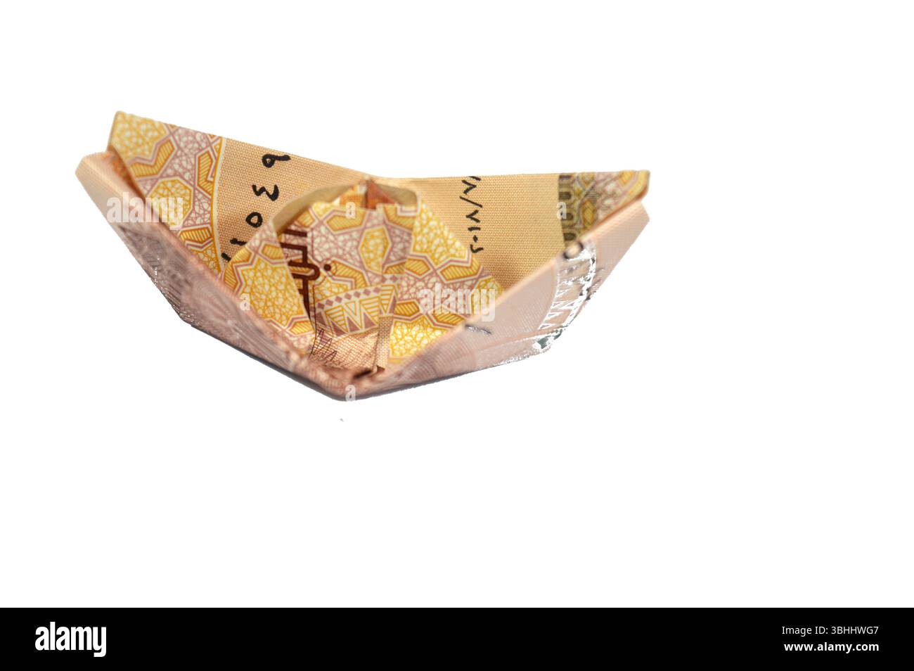 Egyptian 1 EGP LE One Egypt pound currency at the shape of a boat or a ...