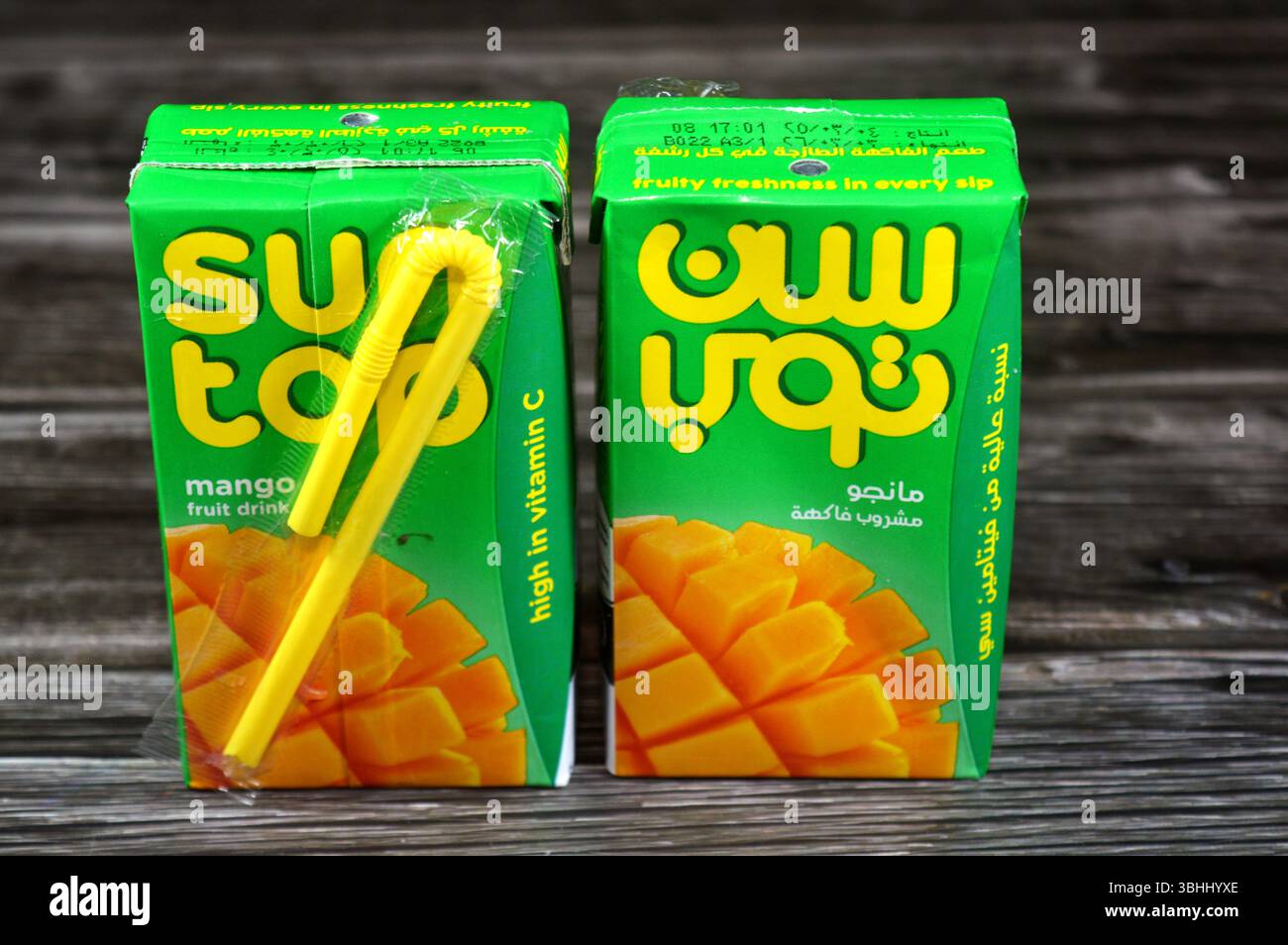 Cairo, Egypt, May 26 2025: Mango fruit drink juice, high in vitamin C ...