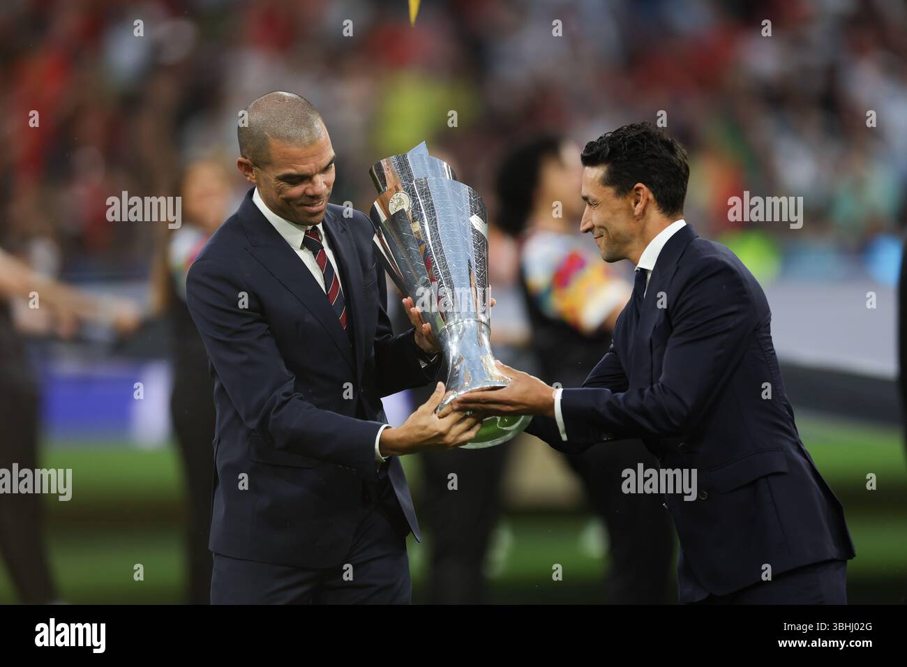 Munich, Germany. 08th June, 2025. Pepe, former Portugal player lifts ...
