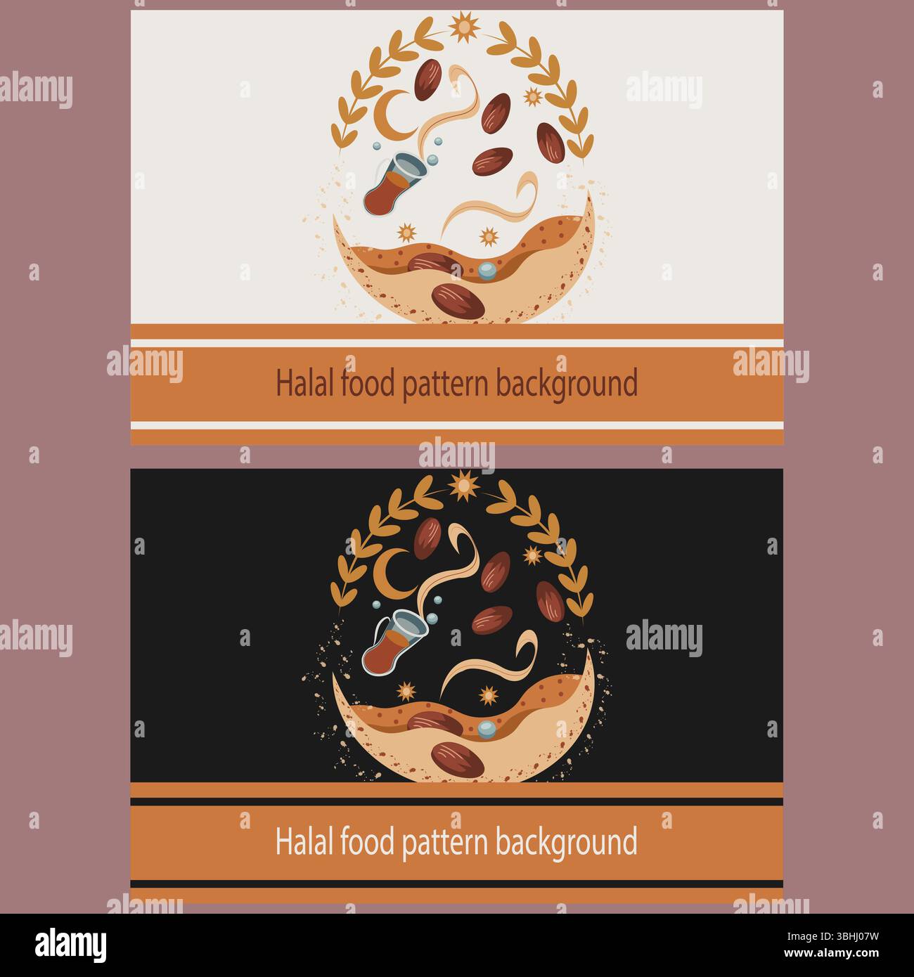 Ornamental Tea Label Frame Design - Light And Dark Theme Variants ...