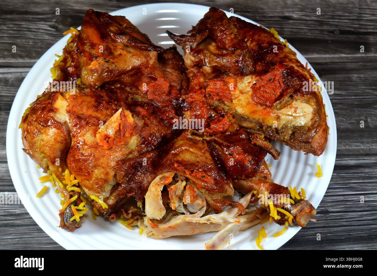 A plate with an Aleppo Arabic Syrian cuisine of machine grilled ...