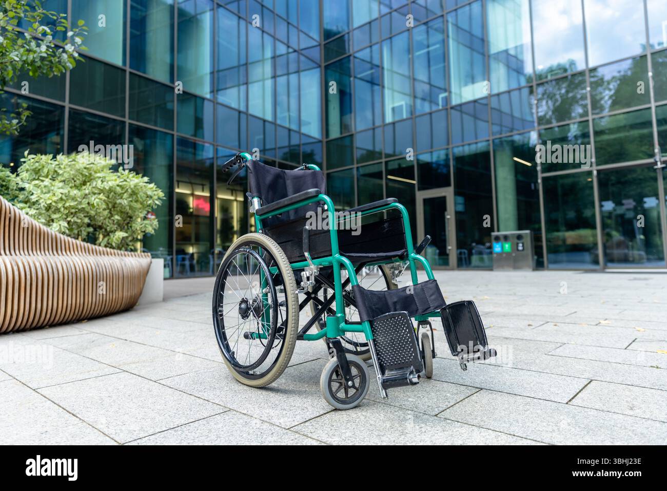 Wheelchair in the middle of the yard of rehabilitation center Stock ...