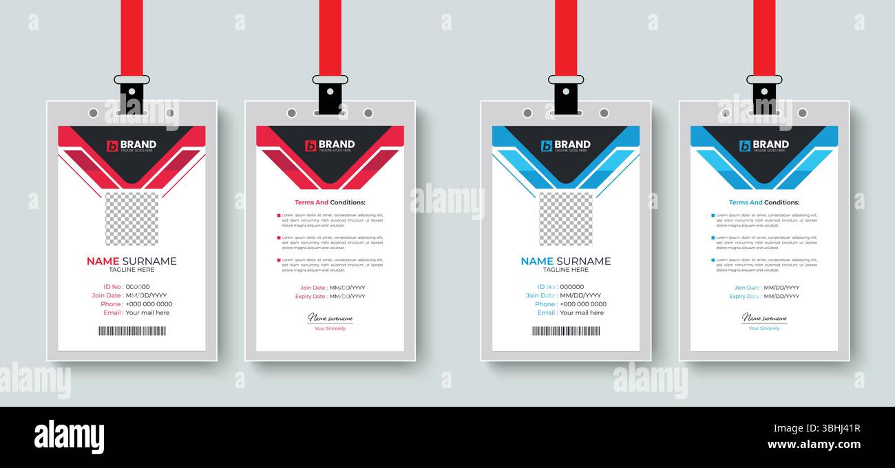 Multipurpose modern and simple office employee id card or identity card ...