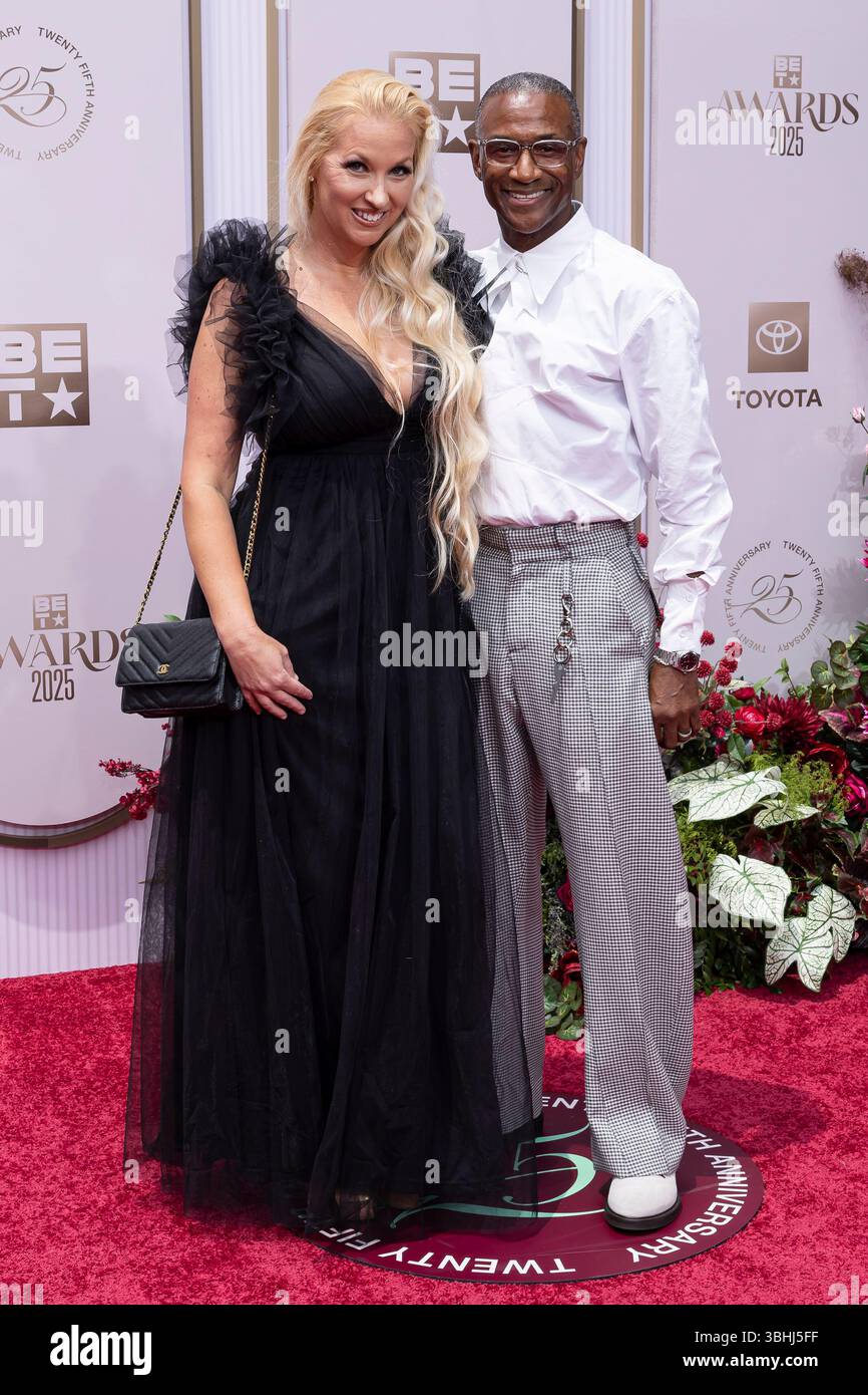 Amanda Davidson and Tommy Davidson attend the arrivals of the “BET ...