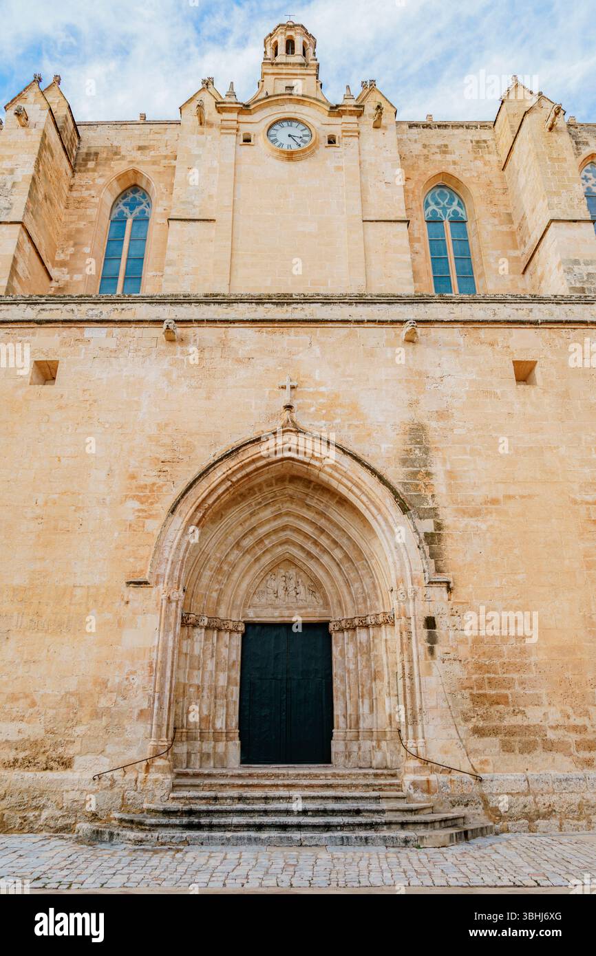Grand Gothic Facade and Main Entrance of Ciutadella de Menorca ...