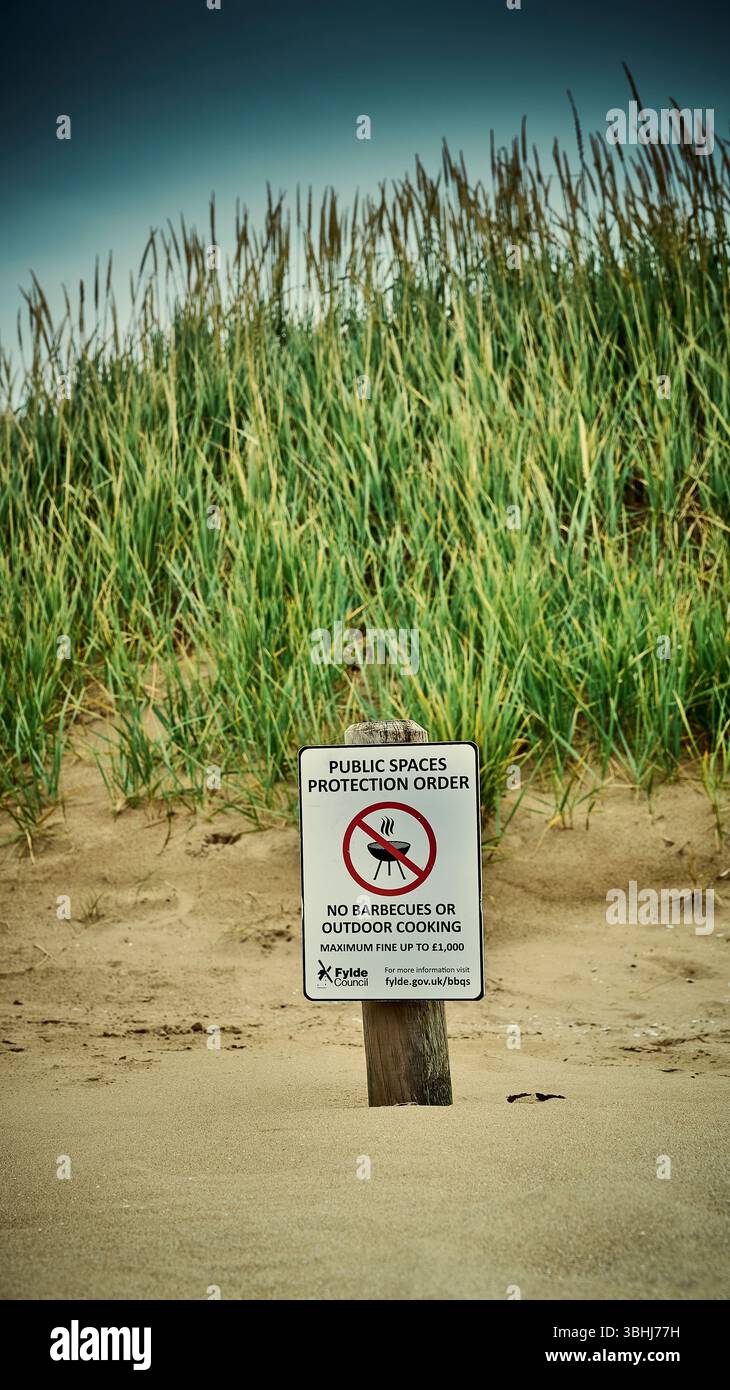 Public spaces protection order in force on beach Stock Photo - Alamy