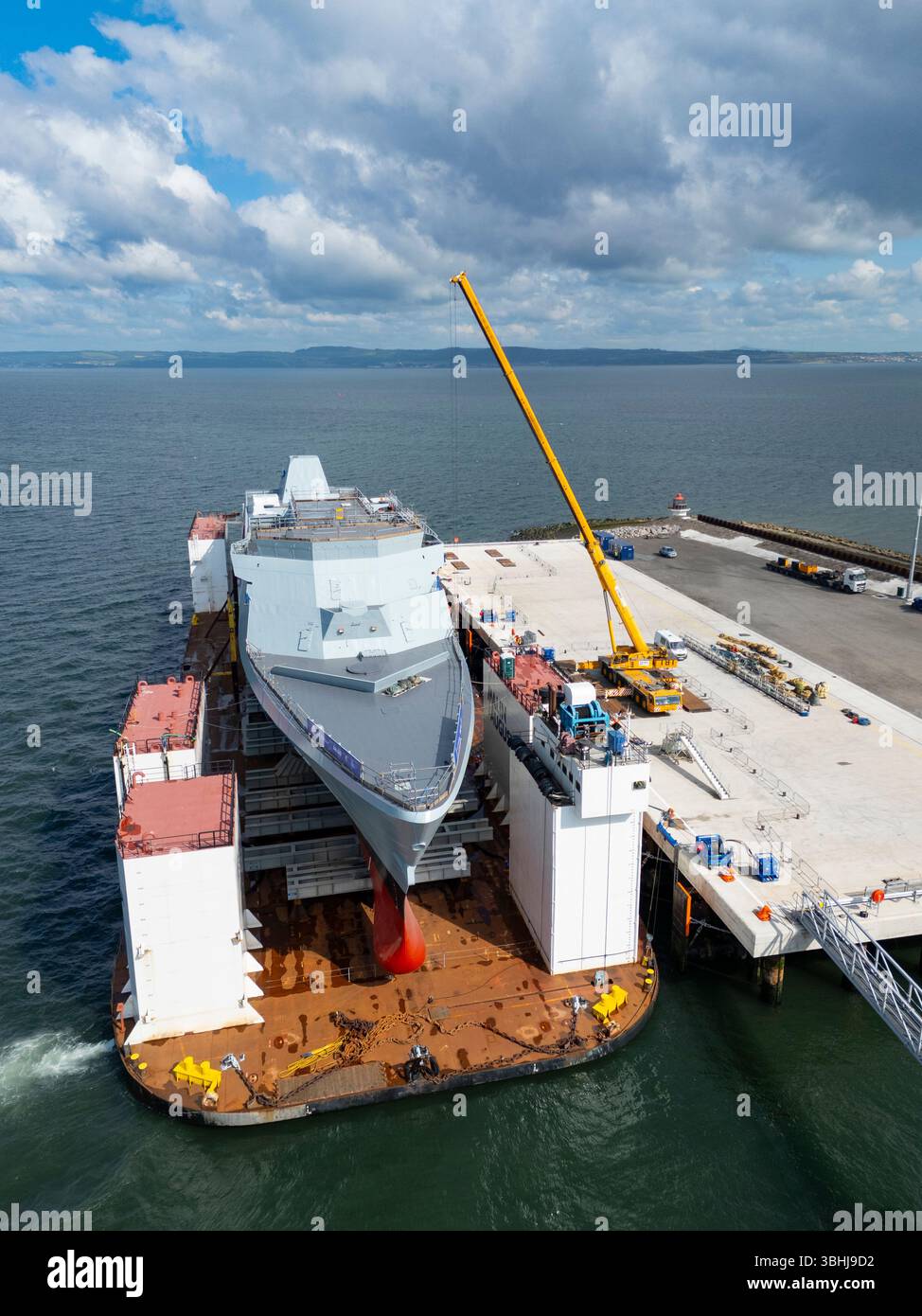HMS Venturer, a new Type 31 Royal Navy frigate is being floated off ...