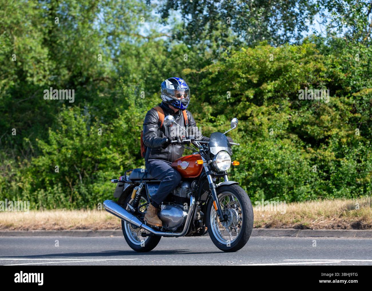 Milton Keynes,Bucks,UK - June 1st 2025: Motorcyclist riding a 2019 ...