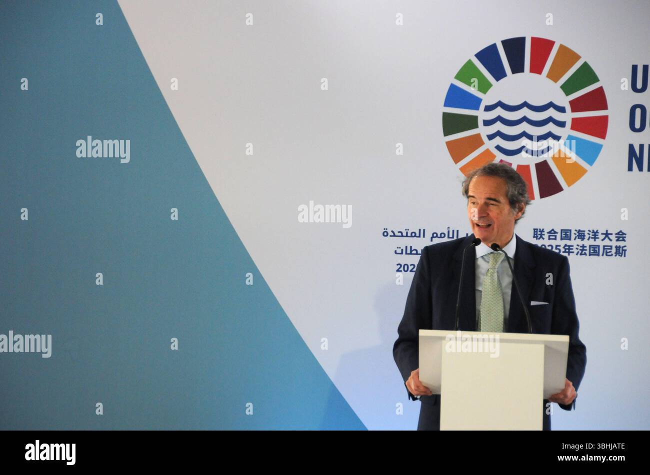 Nice, France. 10th Juin 2025. Rafael Mariano Grossi attend the UNOC3 ...