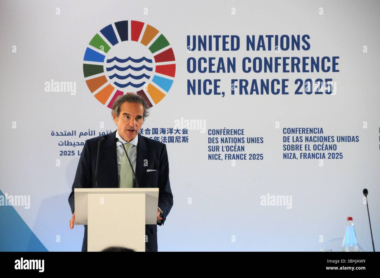 Nice, France. 10th Juin 2025. Rafael Mariano Grossi attend the UNOC3 ...