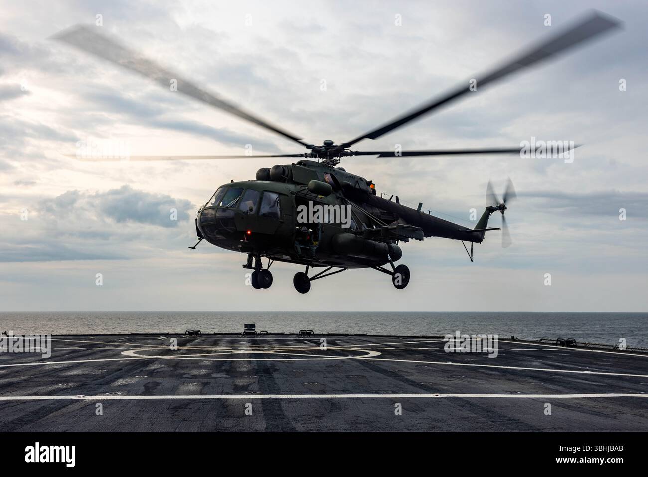 Polish Mi-17 twin-turbine, medium-lift transport helicopter pilots ...
