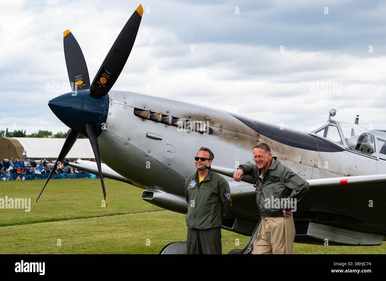 The crew of the RNLAF Historic Flight pose in front of Supermarine ...