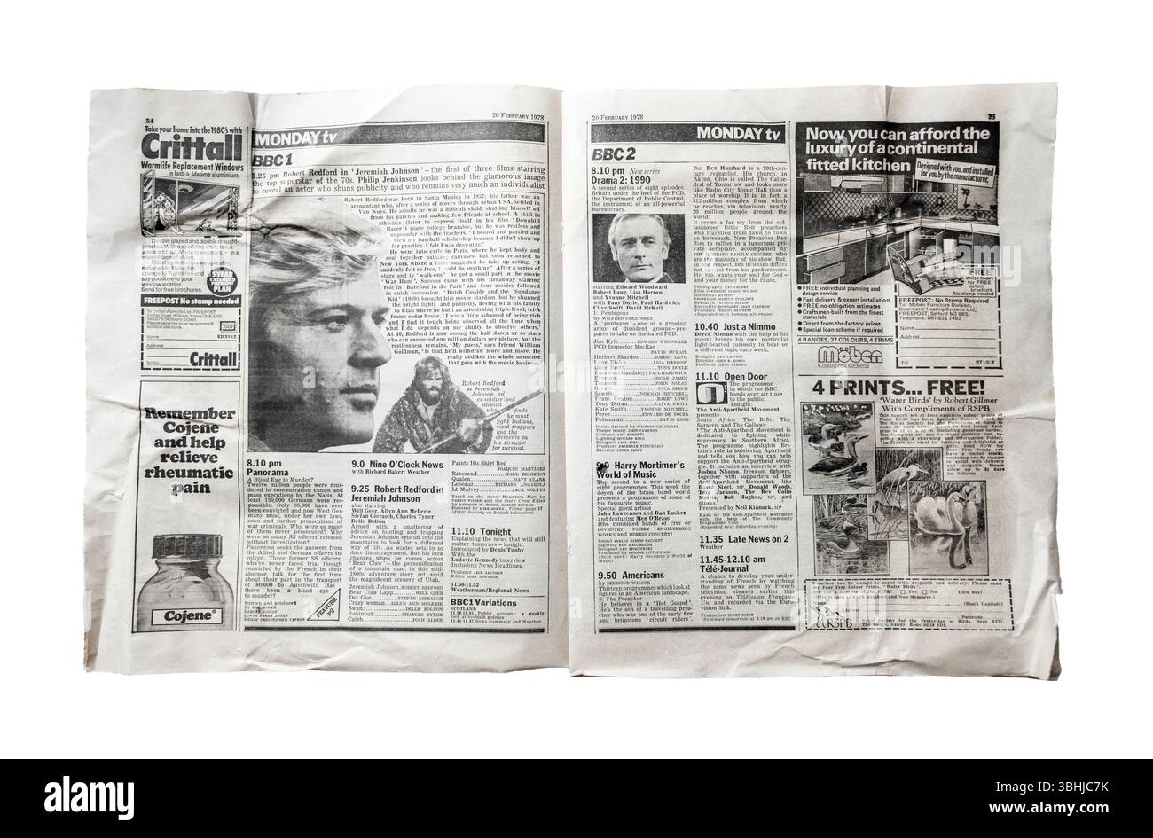 Pages from the BBC Radio Times magazine, showing the TV schedule for ...