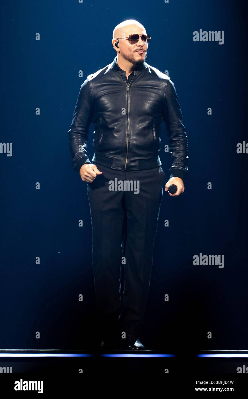 Pitbull performs in concert on Monday, June 9, 2025, in London.(Photo ...