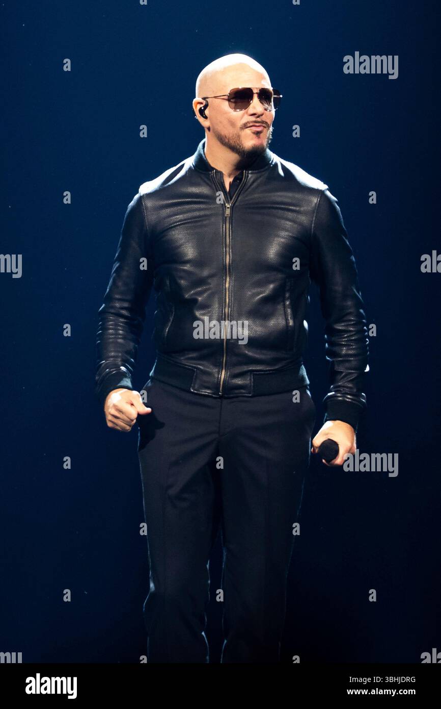 Pitbull performs in concert on Monday, June 9, 2025, in London.(Photo ...